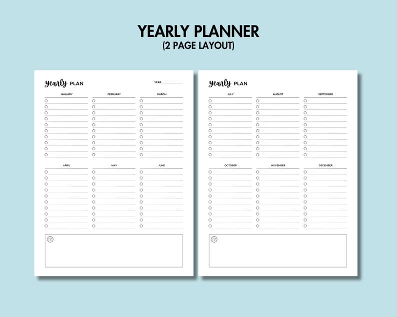 Undated Planner Bundle Printable Daily Weekly Monthly & Yearly Planner ...