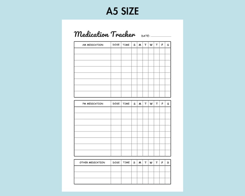 Medication Tracker Printable Daily Medication Log PDF Medication ...