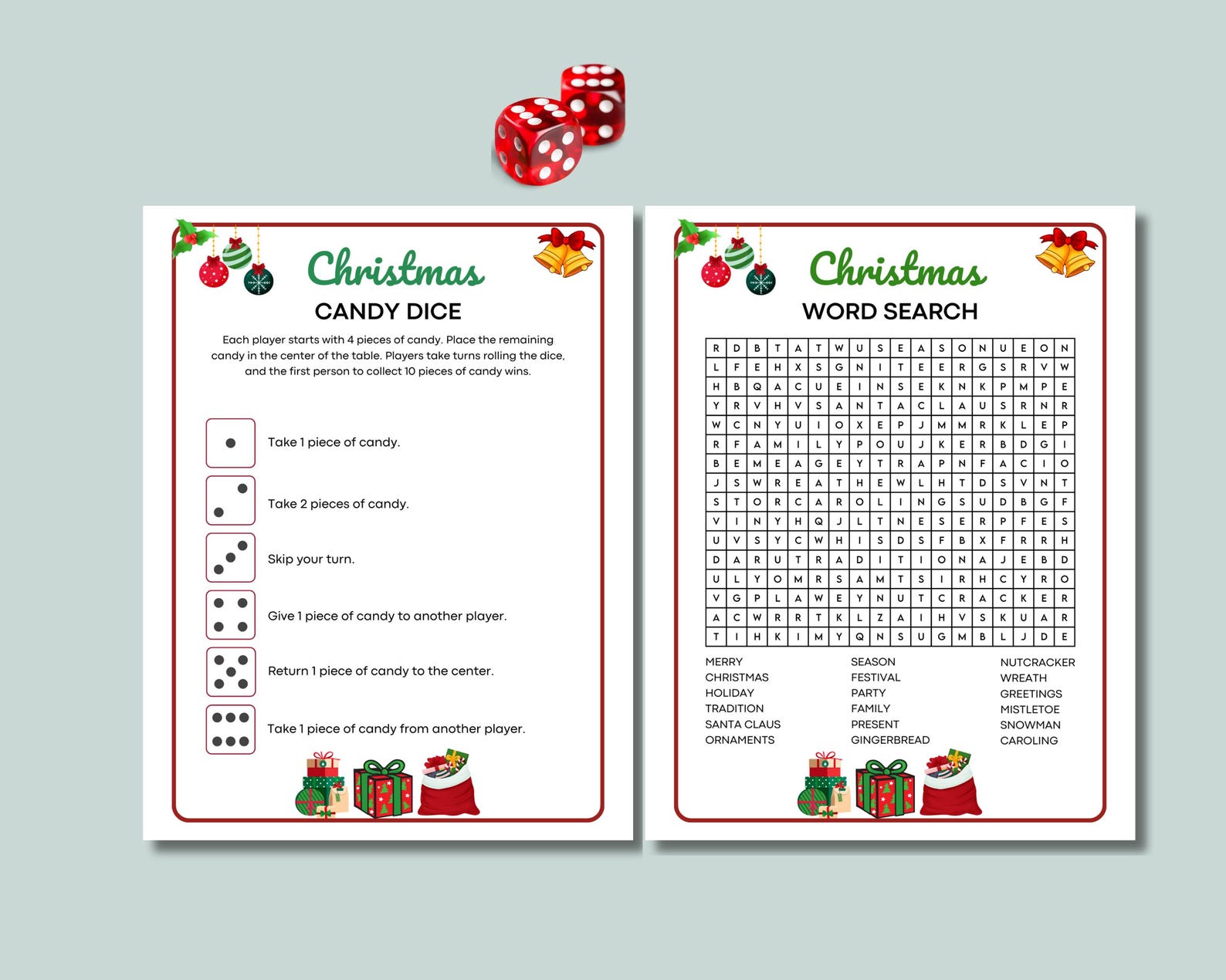 Christmas Game Bundle Printable Christmas Activity Holiday Party Game ...