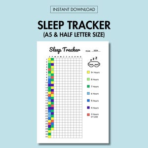 Sleep Tracker Printable Journal Page Daily Yearly Sleep Chart PDF Sleep ...