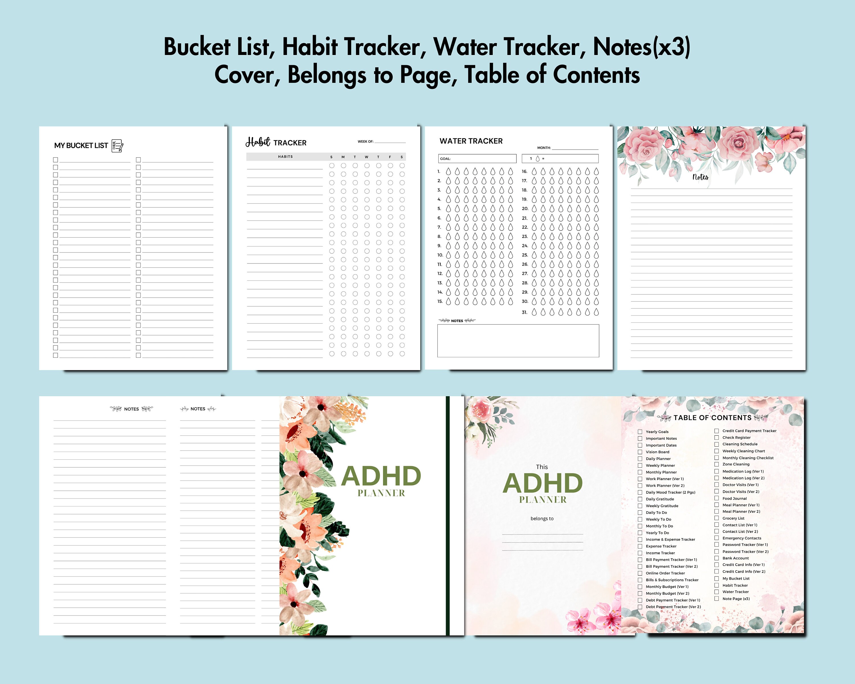 ADHD Planner Printable, ADHD Planner Adult, ADHD Productivity Planner ...