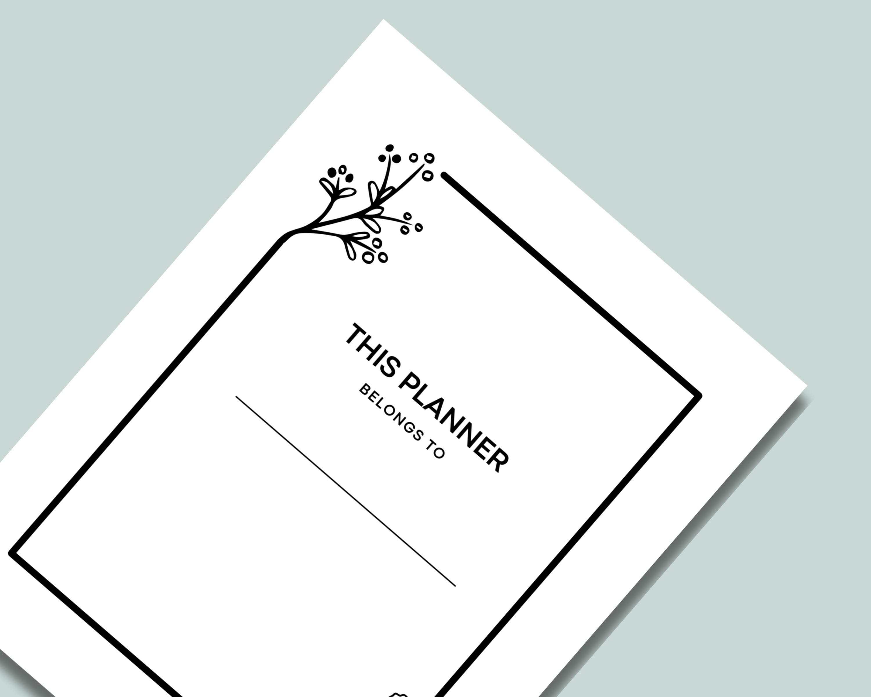 This Planner Belongs to Page Printable Planner Title Cover Page Journal ...