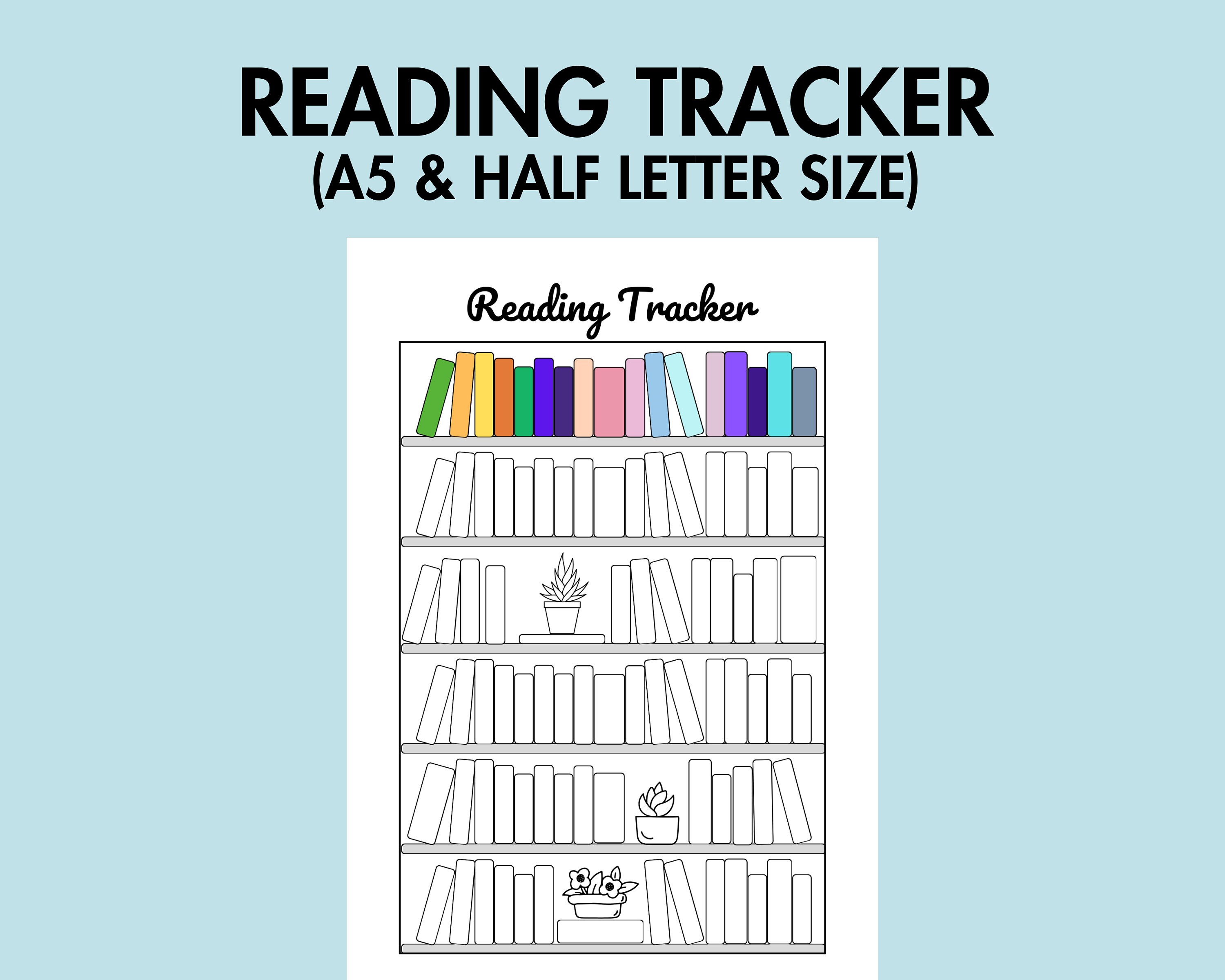 Reading Tracker Printable Bookshelf Tracker Reading Log, Book Challenge ...