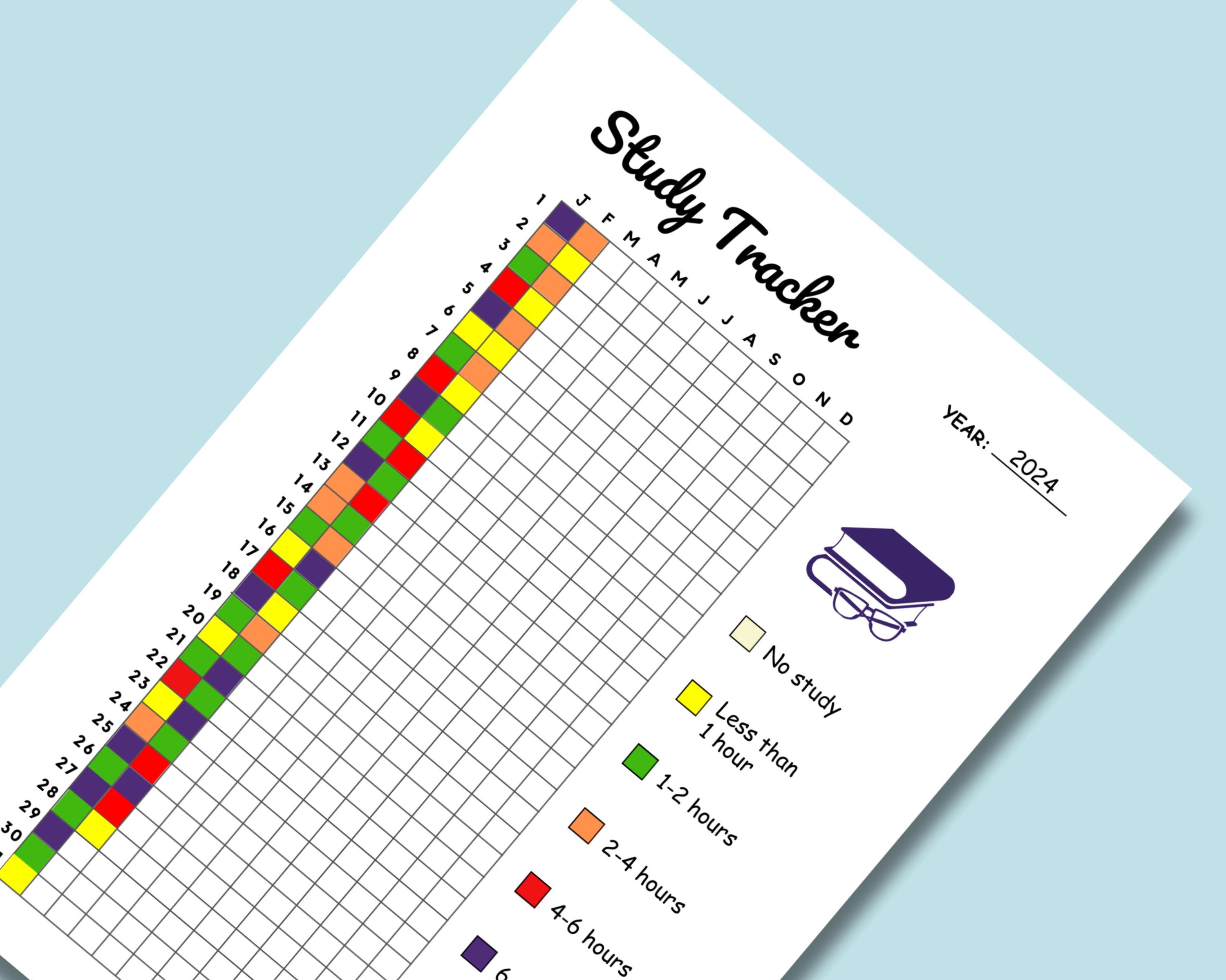 Study Tracker for Time Management Printable Daily Study Tracker for ...