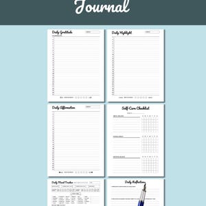 Daily Self Care Tracker Printable Mood Tracker Journal With Journal ...