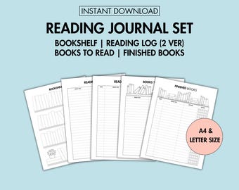 Printable Book Challenge PDF Digital Download Reading Log Journal ...