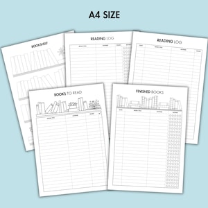 Reading Planner Printable Bookshelf Reading Log PDF, Book to Read ...