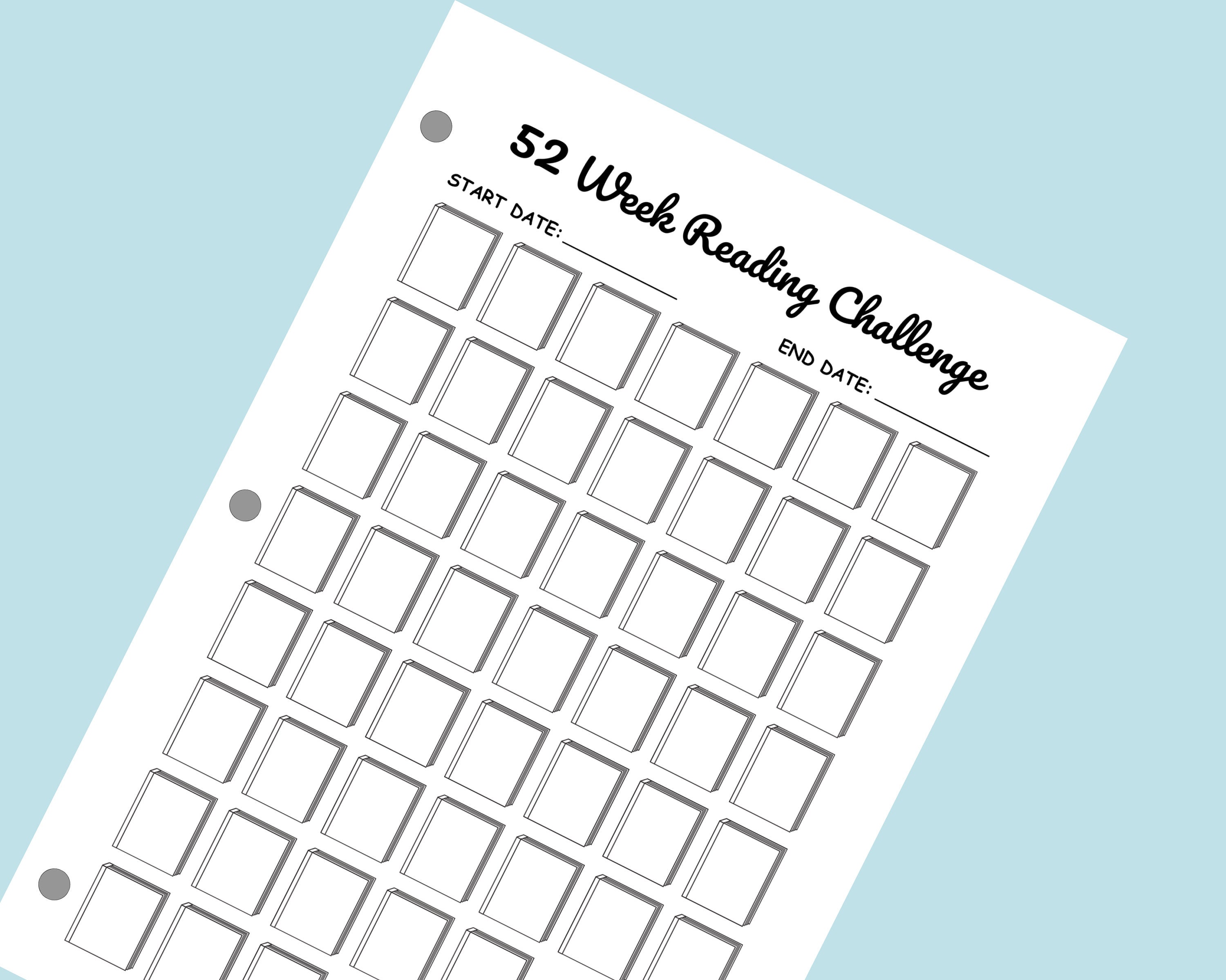 Reading Challenge Tracker Printable Yearly Reading Tracker PDF 52 Week ...
