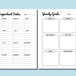 Yearly Tracker Bundle Printable Yearly Planner PDF Mental Health ...