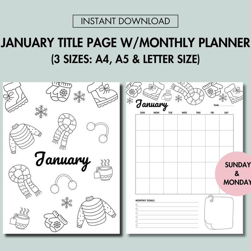 January Cover Page - Etsy