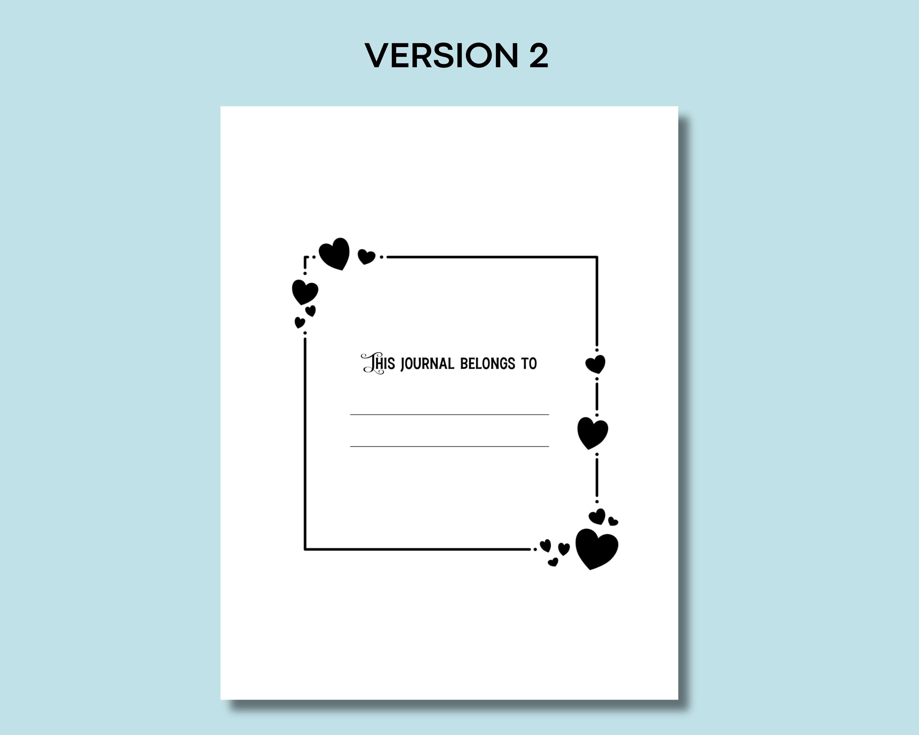 This Journal Belongs to Page Printable Journal Title Cover Page ...