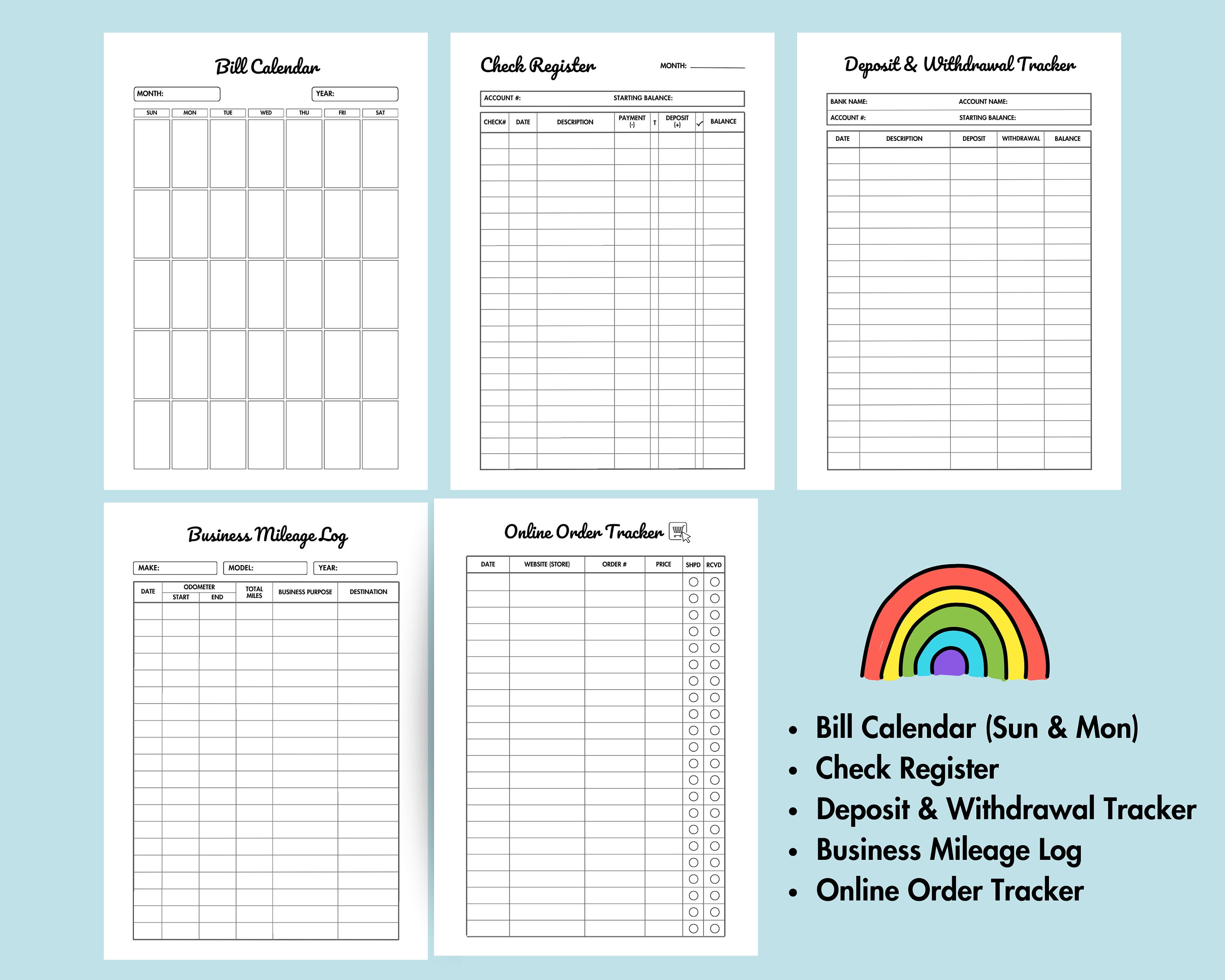 Finance Planner Bundle Printable, Financial Planner, Money Management ...
