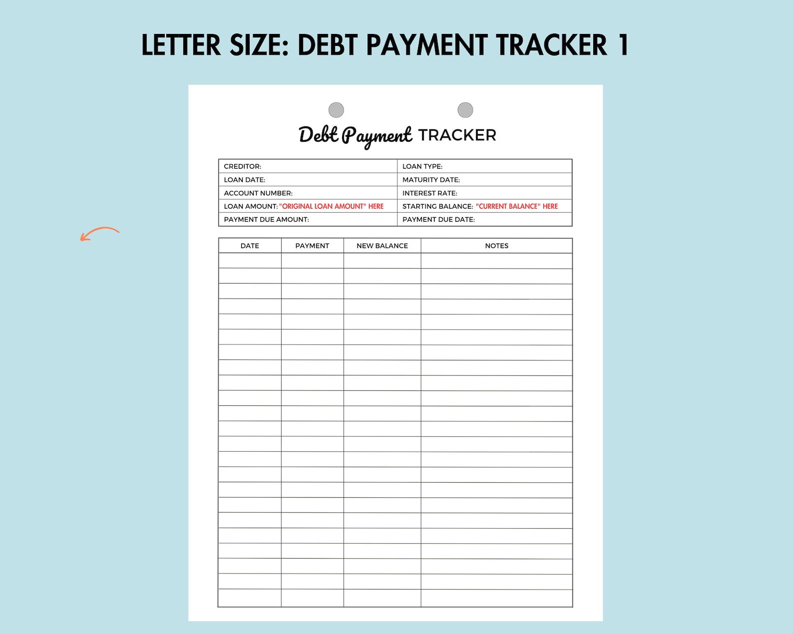 Debt Payment Tracker Printable Debt Payoff Planner Finance Tracker PDF ...