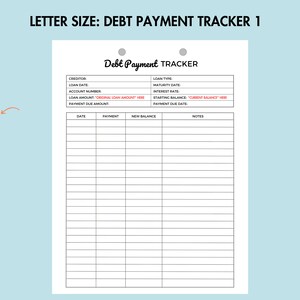 Debt Payment Tracker Printable Debt Payoff Planner Finance Tracker PDF ...