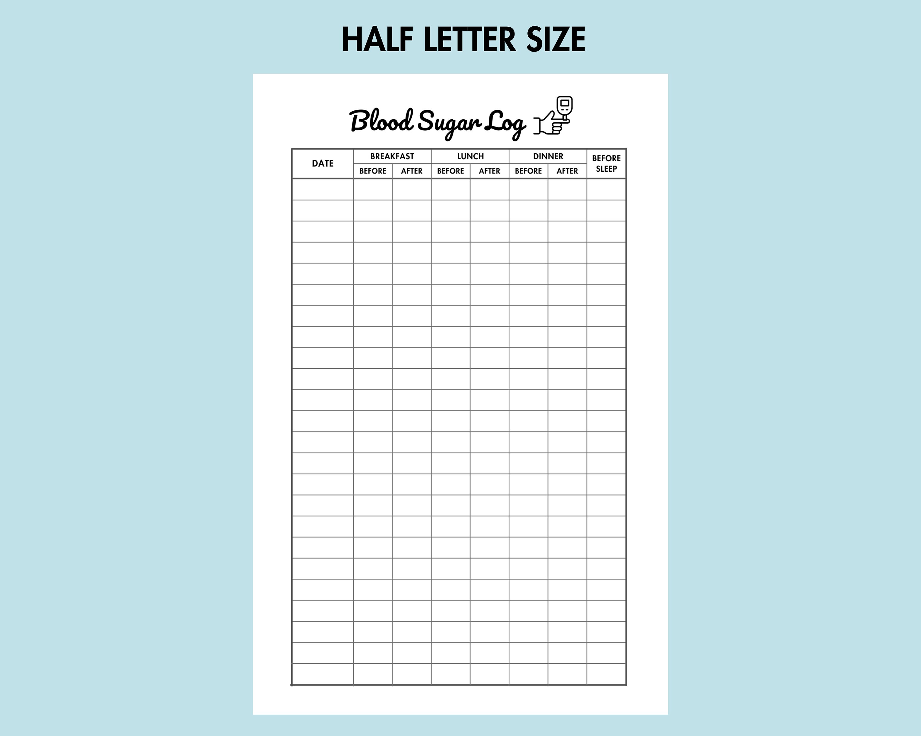 Blood Sugar Log Printable Diabetes Log Sheet PDF Daily Glucose Level ...