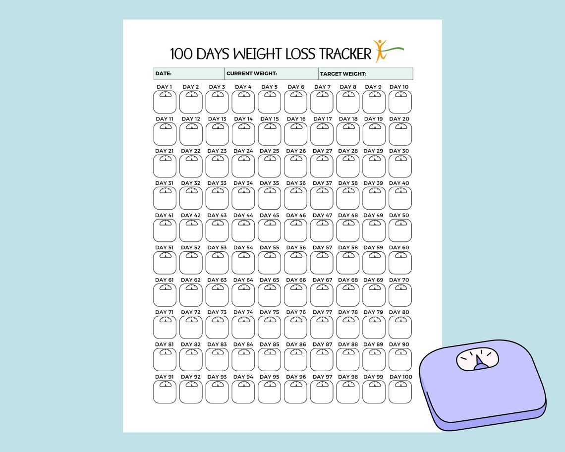 Weight Loss Tracker Printable Weight Loss Record Sheet PDF, Weight Loss ...