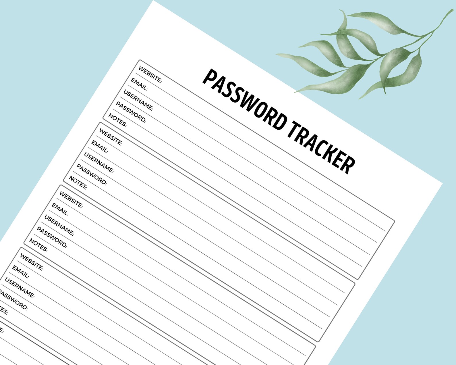 Password Tracker Printable Password Organizer PDF Password Planner ...