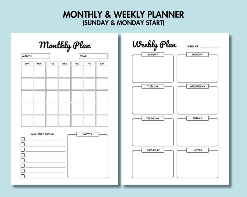 Life Planner Bundle Printable Productivity Planner PDF Daily Weekly ...