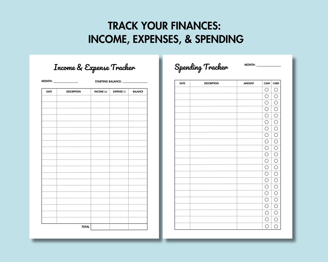 Finance Planner Printable Personal Finance Organizer Insert Monthly ...