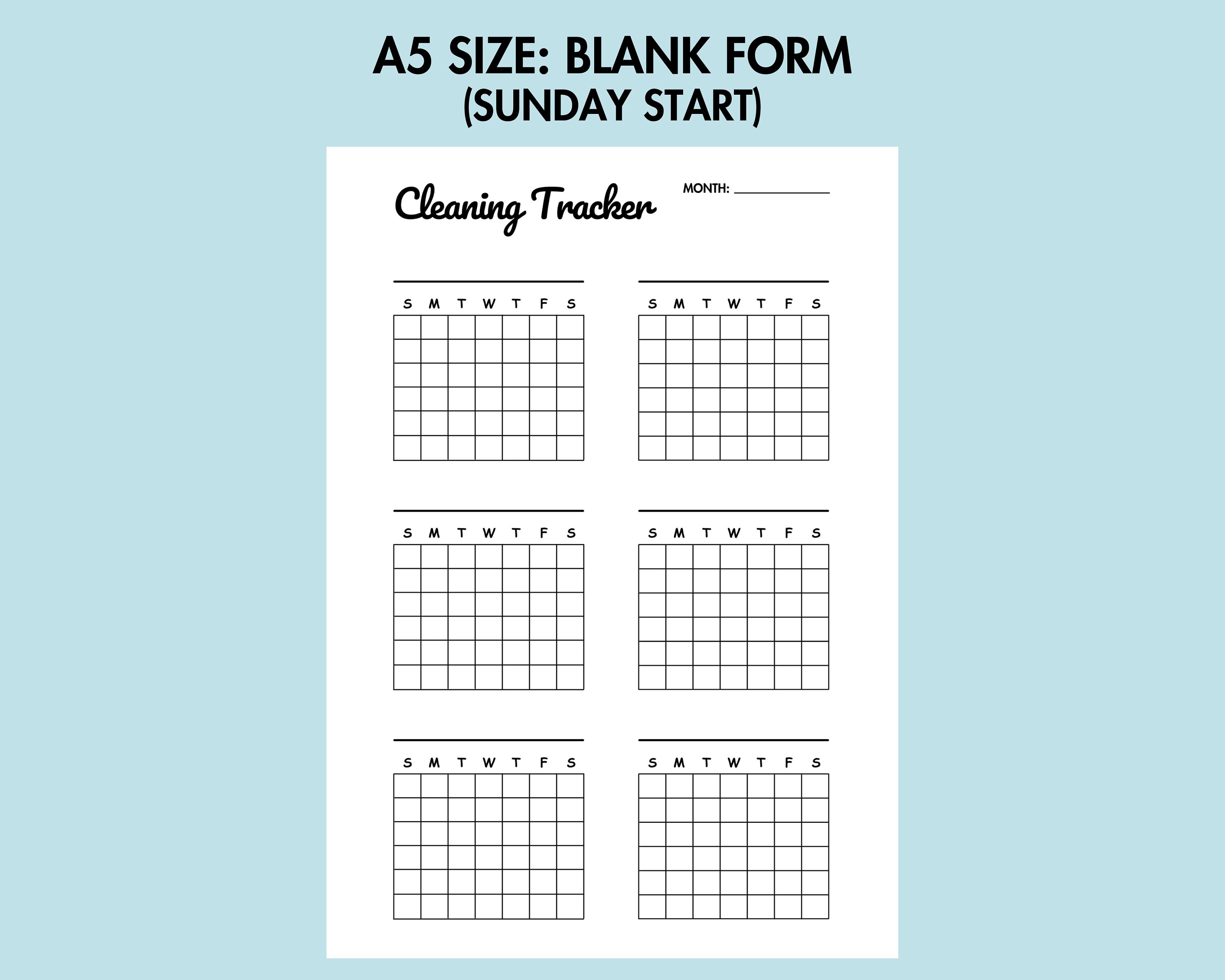 Cleaning Tracker Printable House Task Tracker PDF Daily House Chore ...