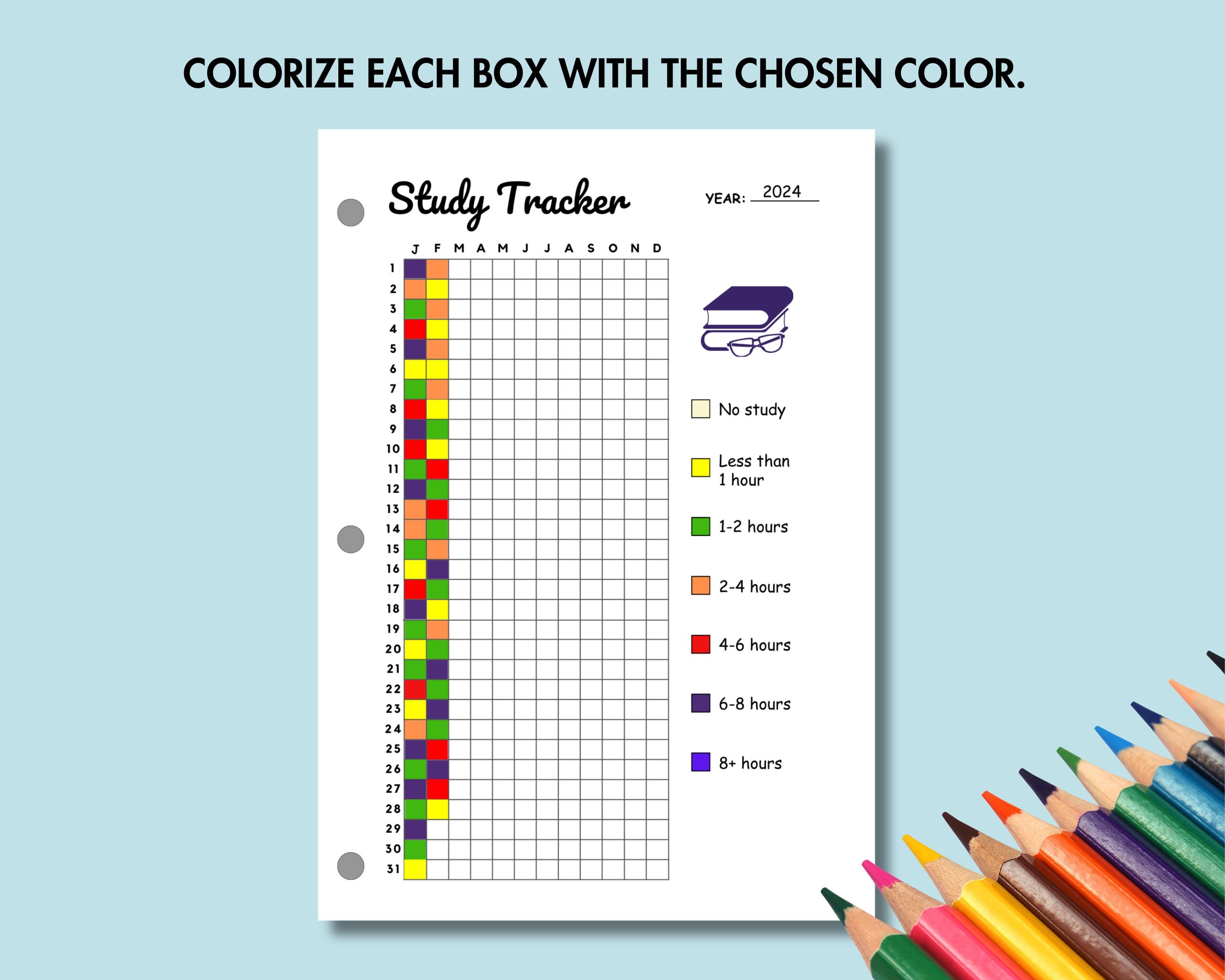 Study Tracker for Time Management Printable Daily Study Tracker for ...