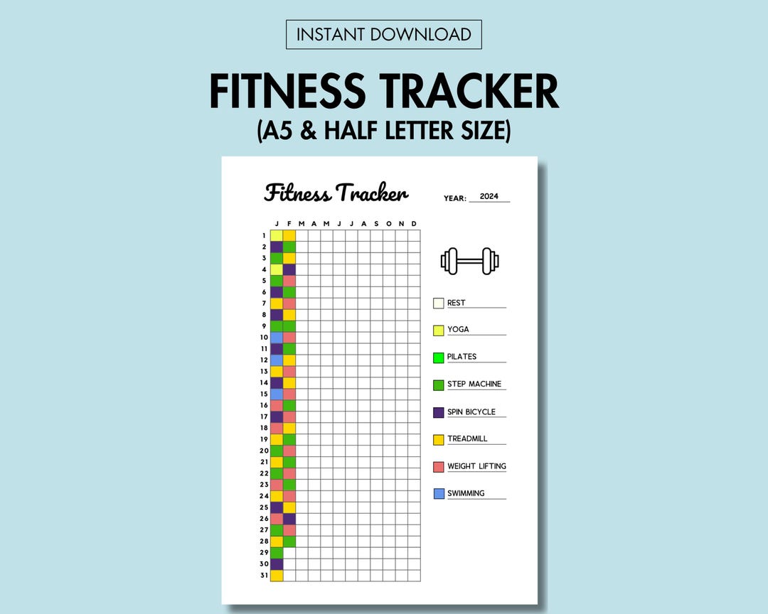 Fitness Tracker Printable Journal Page Fitness Log Exercise Tracker ...