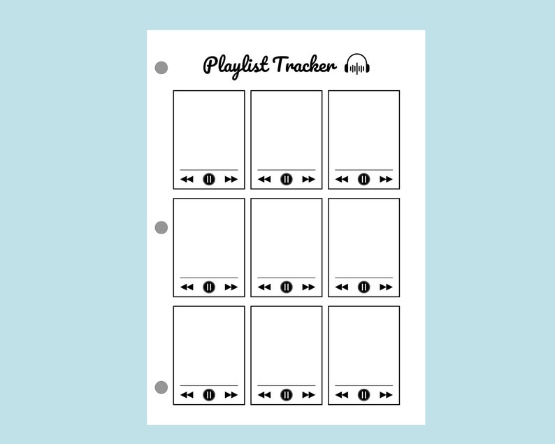 Music Playlist Tracker Printable Playlist Listening Log and Tracker ...