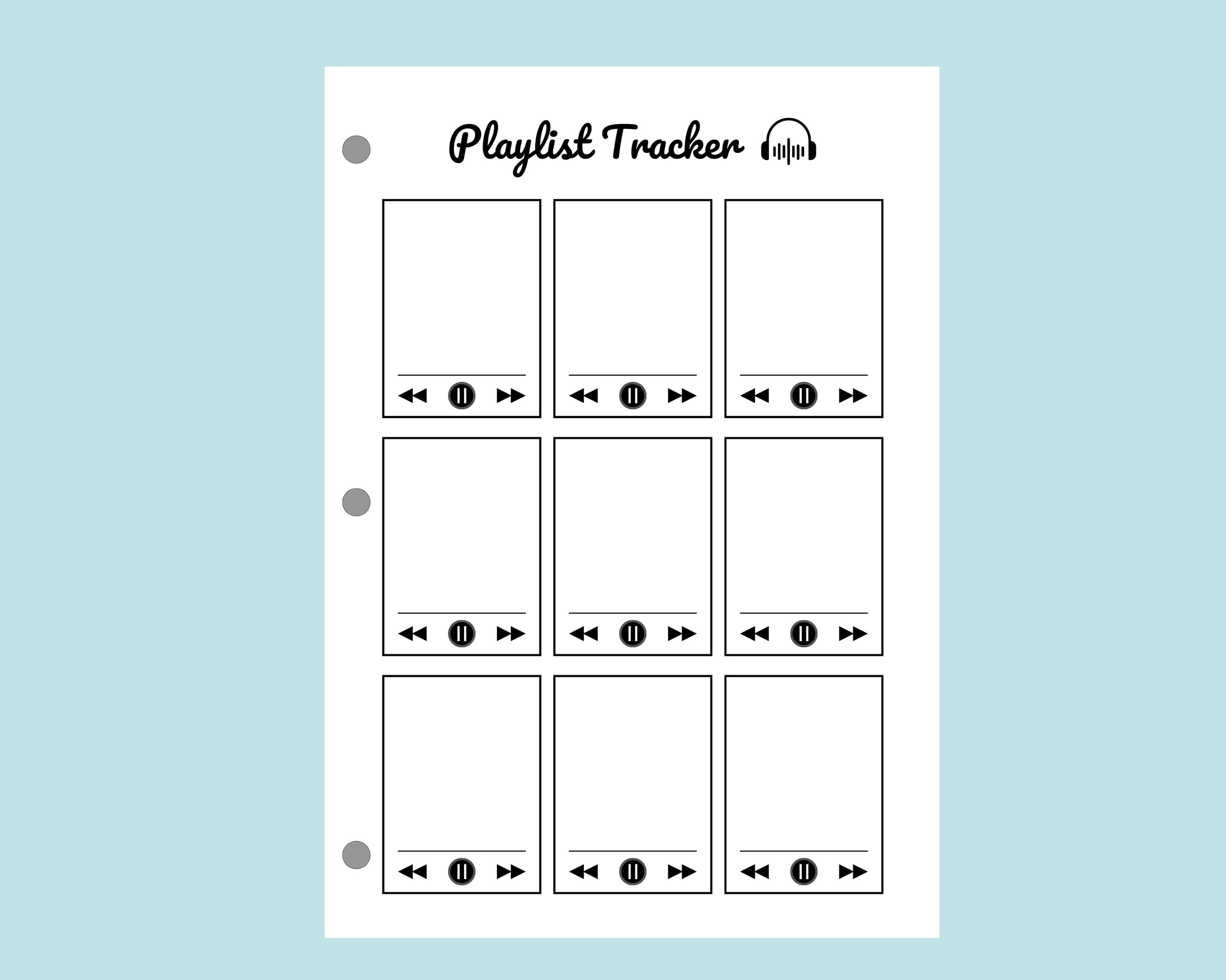 Music Playlist Tracker Printable Playlist Listening Log and Tracker ...