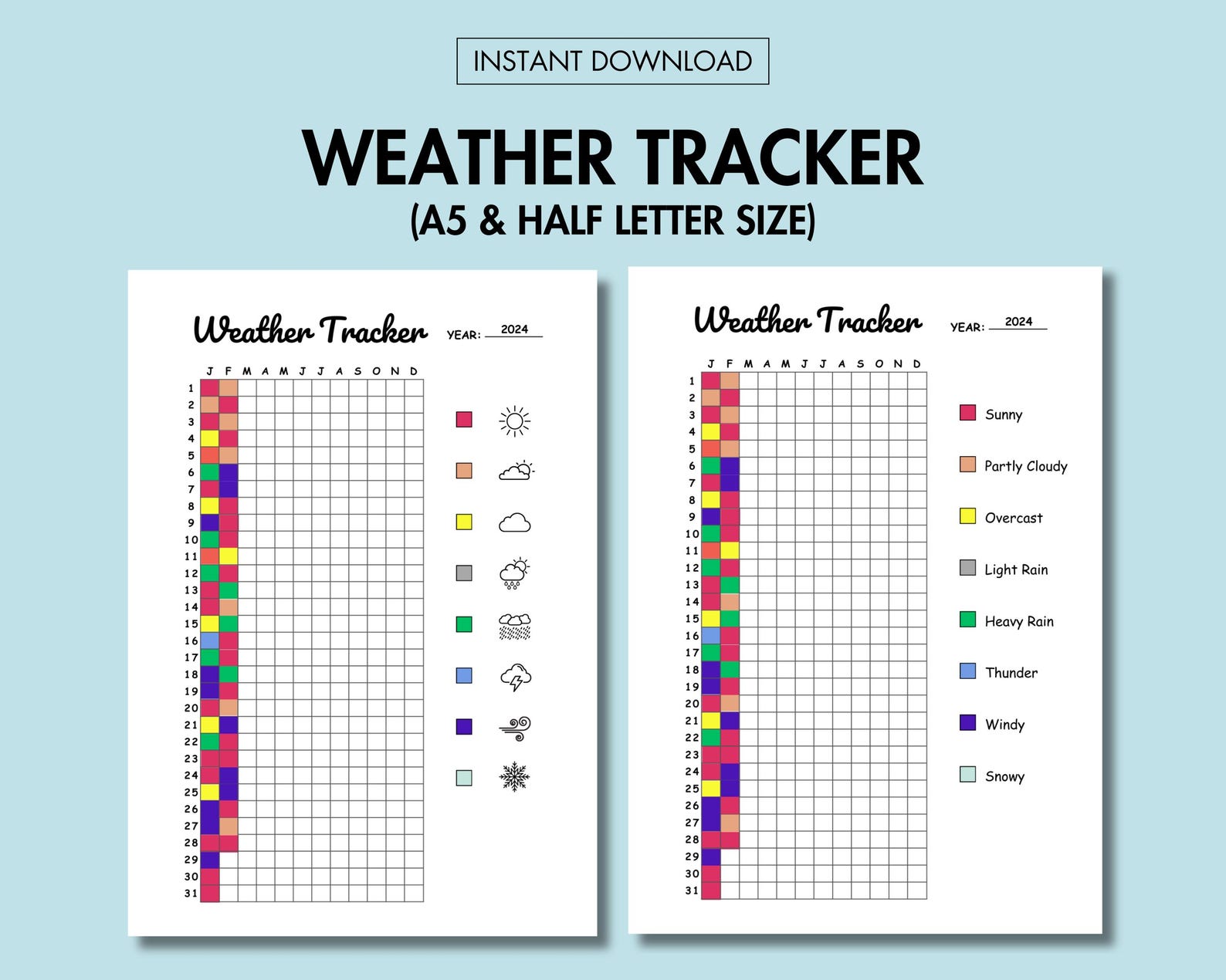 Weather Tracker Printable Journal Page Weather Printable Weather ...