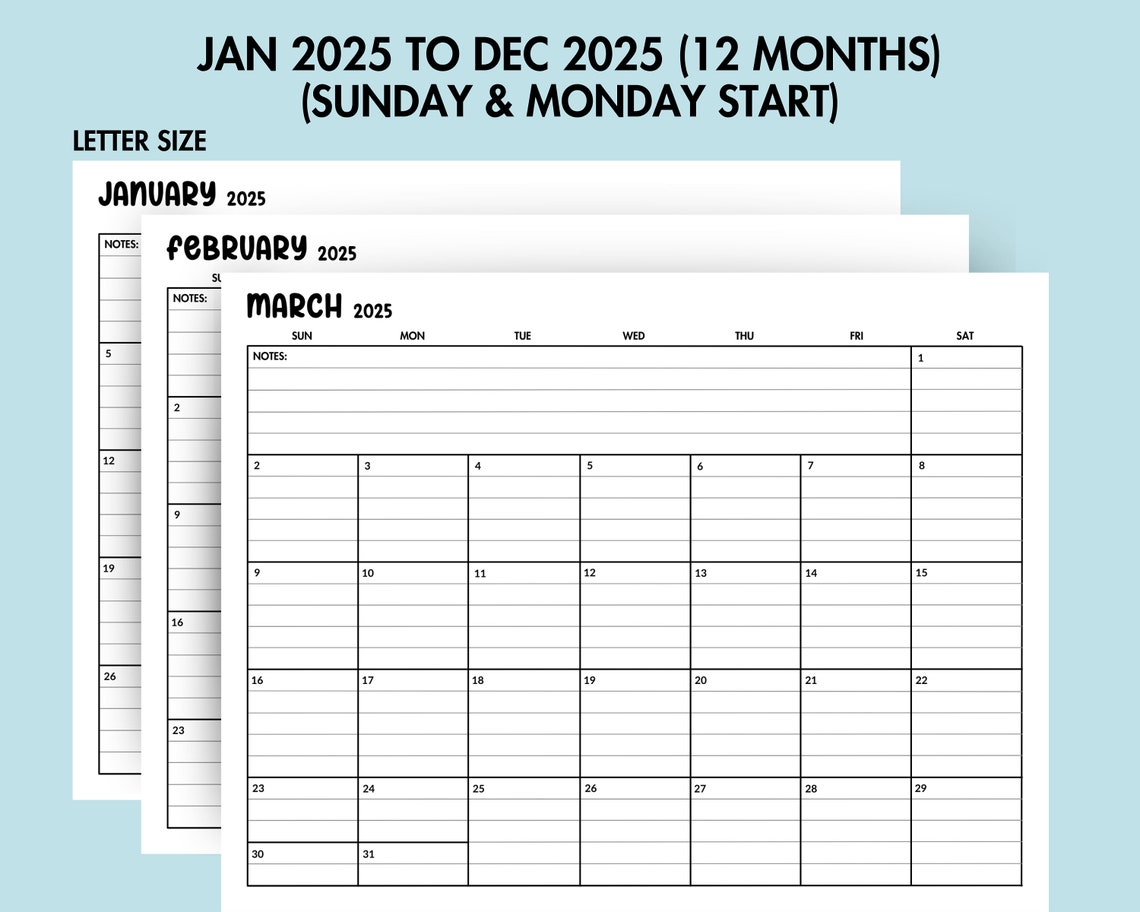 2025 Monthly Calendar Planner & 2024 Calendar jul to Dec, 18 Month ...