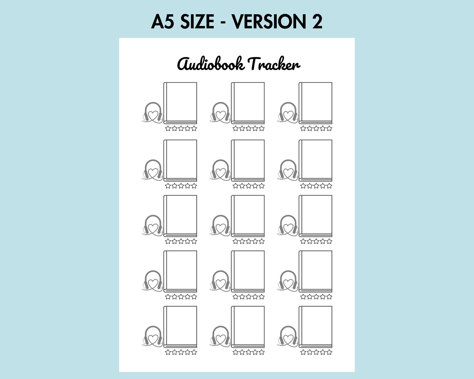 Audiobook Tracker Printable Audiobook Reading Challenge, Audio Book Log ...
