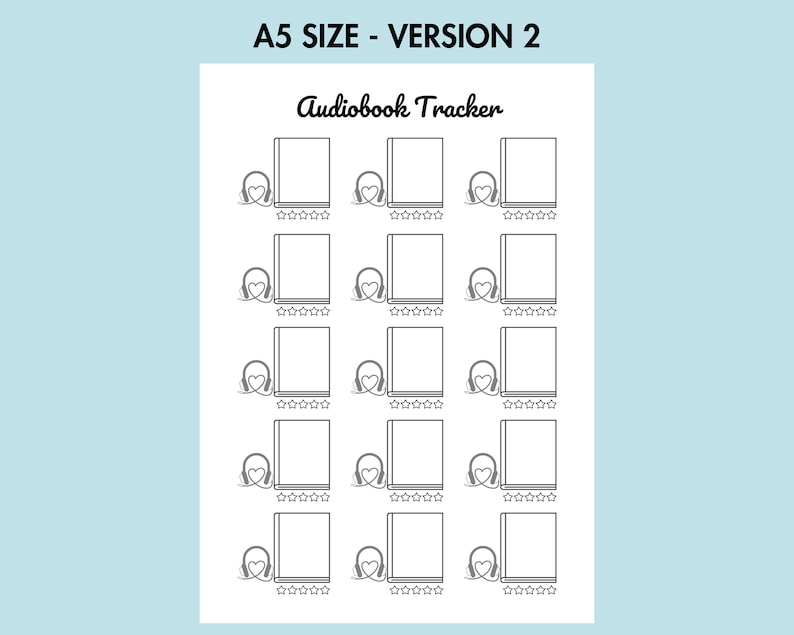 Audiobook Tracker Printable Audiobook Reading Challenge, Audio Book Log ...
