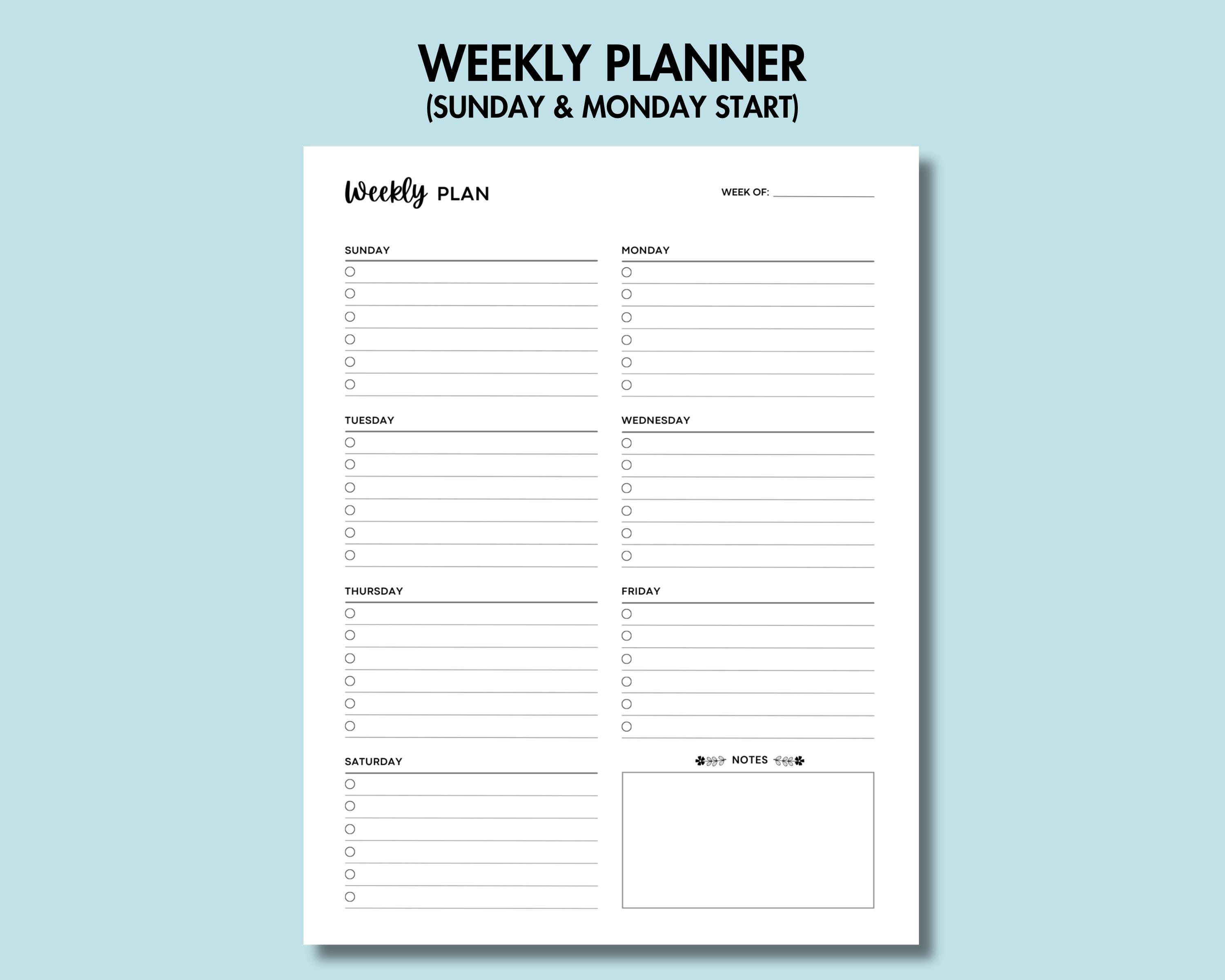 Undated Planner Bundle Printable Daily Weekly Monthly & Yearly Planner ...