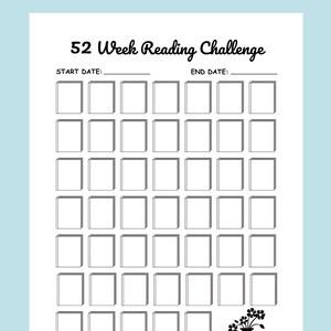 Reading Challenge Tracker Printable Yearly Reading Tracker PDF 52 Week ...