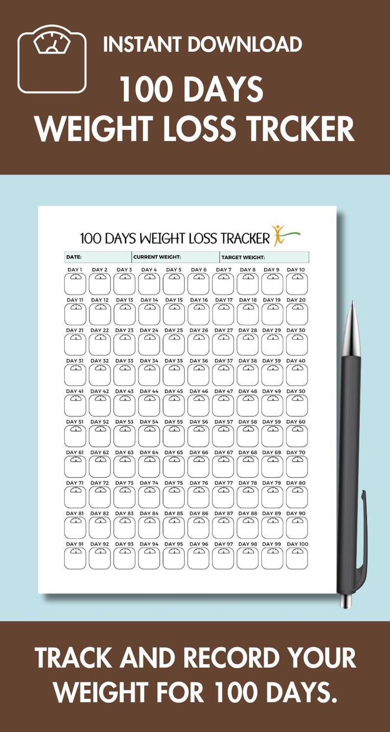 Weight Loss Tracker Printable Weight Loss Record Sheet PDF, Weight Loss ...