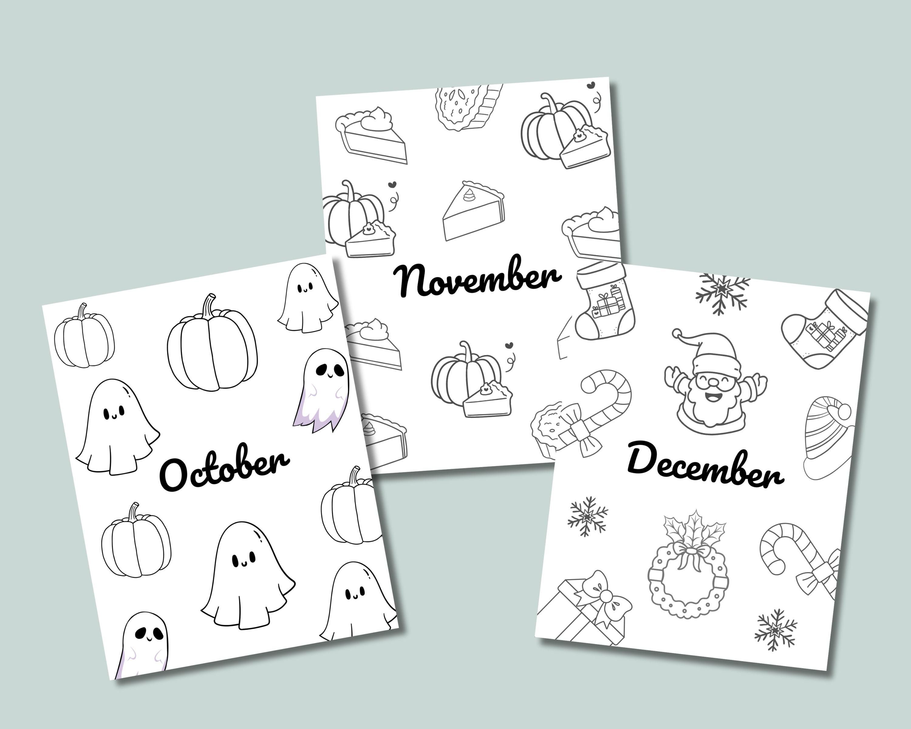 12 Month Journal Title Page Bundle Printable Journal Cover Page ...