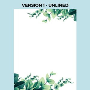 Printable Stationery Instant Download, Greenery Plant Writing Paper ...