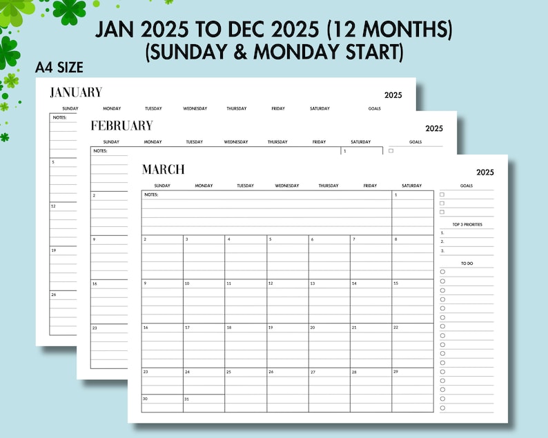 2025 Monthly Calendar Planner Printable 2024 Calendar (jul to Dec) PDF ...