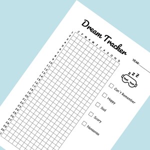 Dream Tracker Printable Dream Journal Note Daily Yearly Sleeping ...