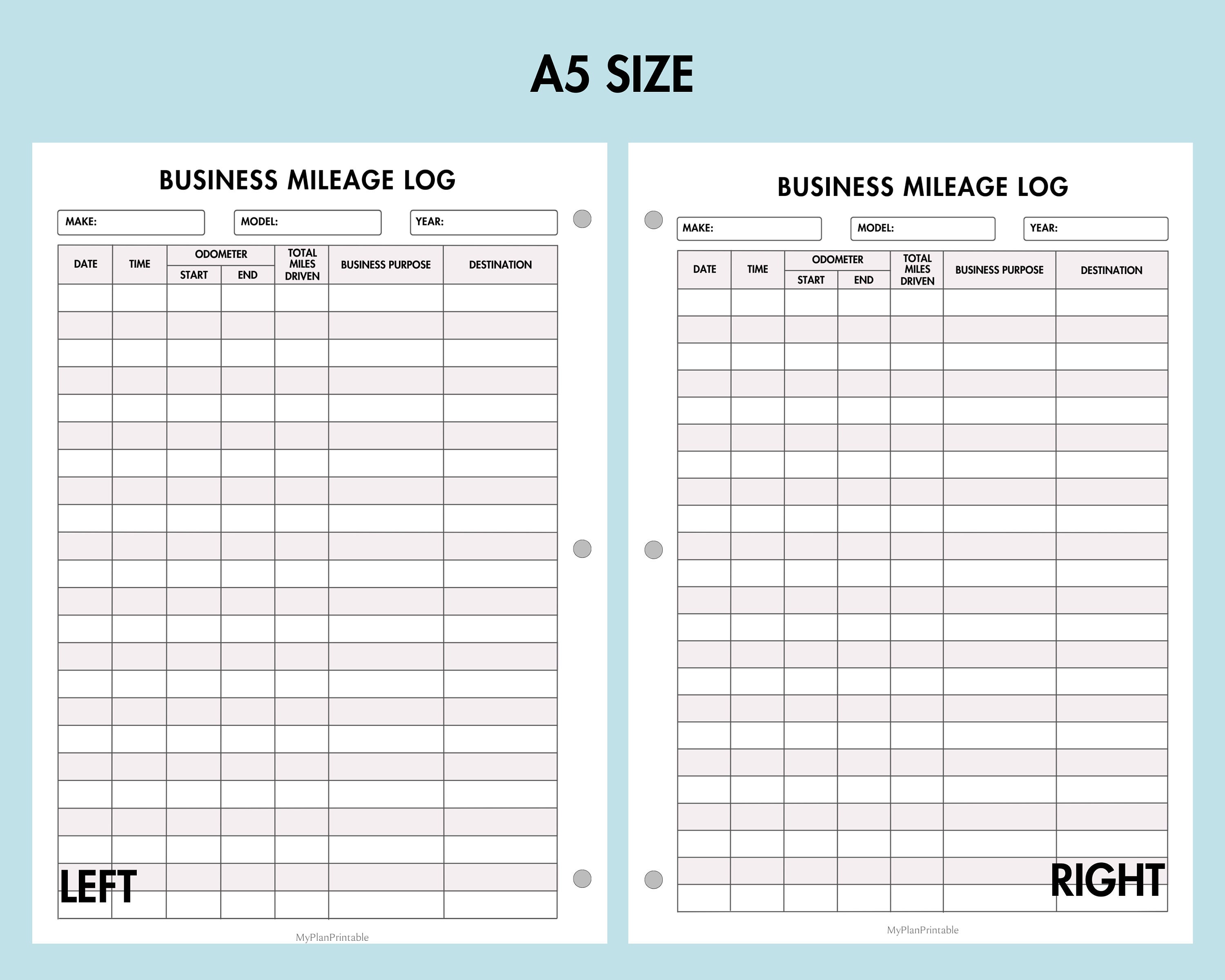 Business Mileage Tracker Log Printable Business Expense Tracker ...