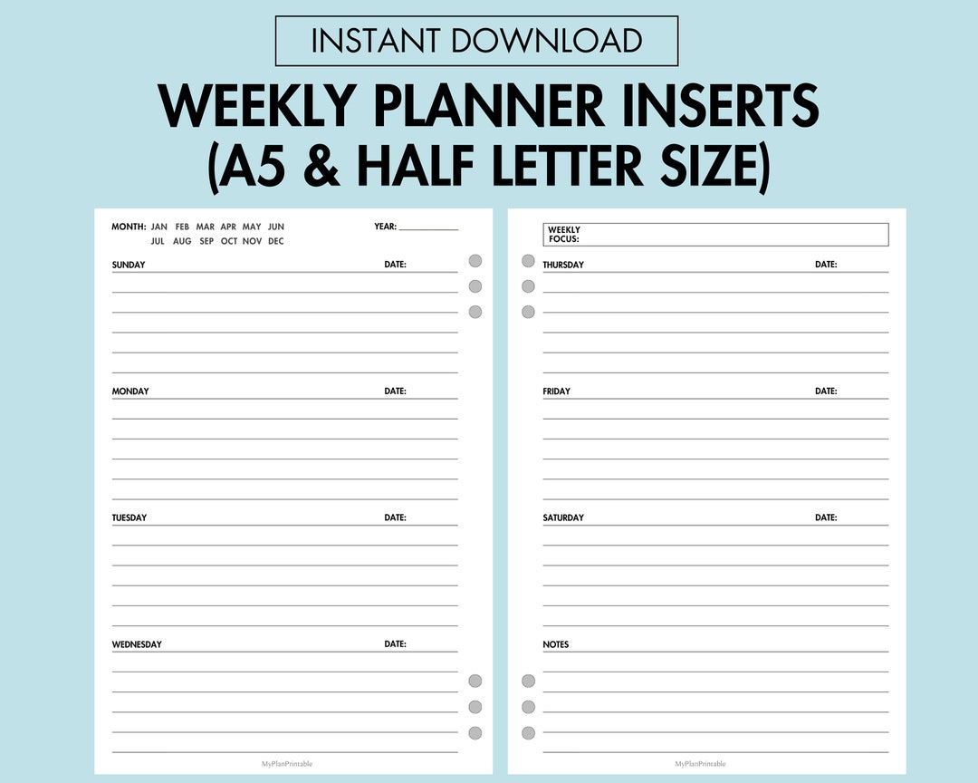 Weekly Planner Printable Weekly to Do List Planner PDF, Weekly Schedule ...