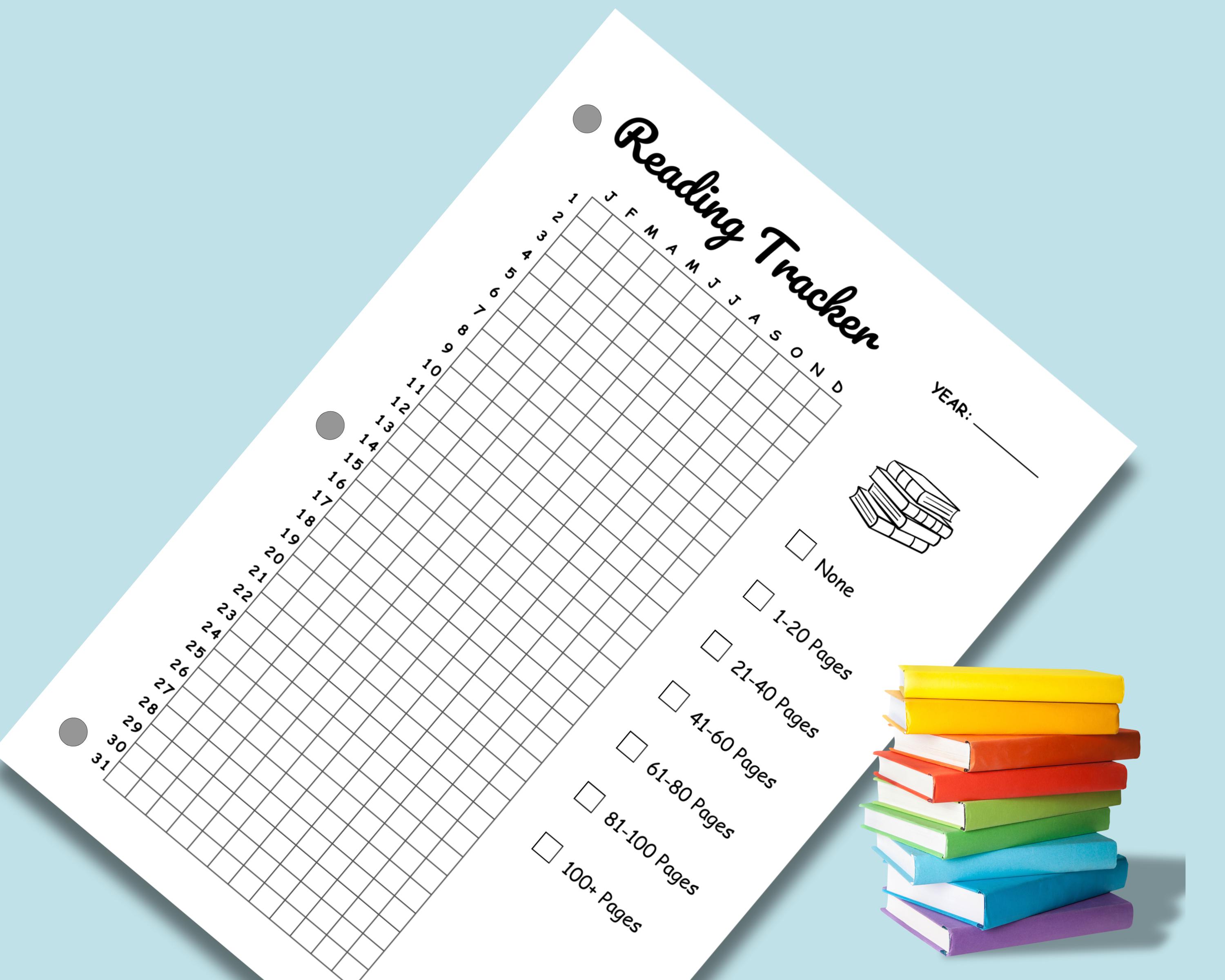 Reading Tracker Printable Journal Page Daily Yearly Reading Log ...