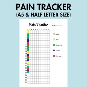 Pain Tracker Printable Daily Pain Log Pain Monitoring PDF Symptom ...