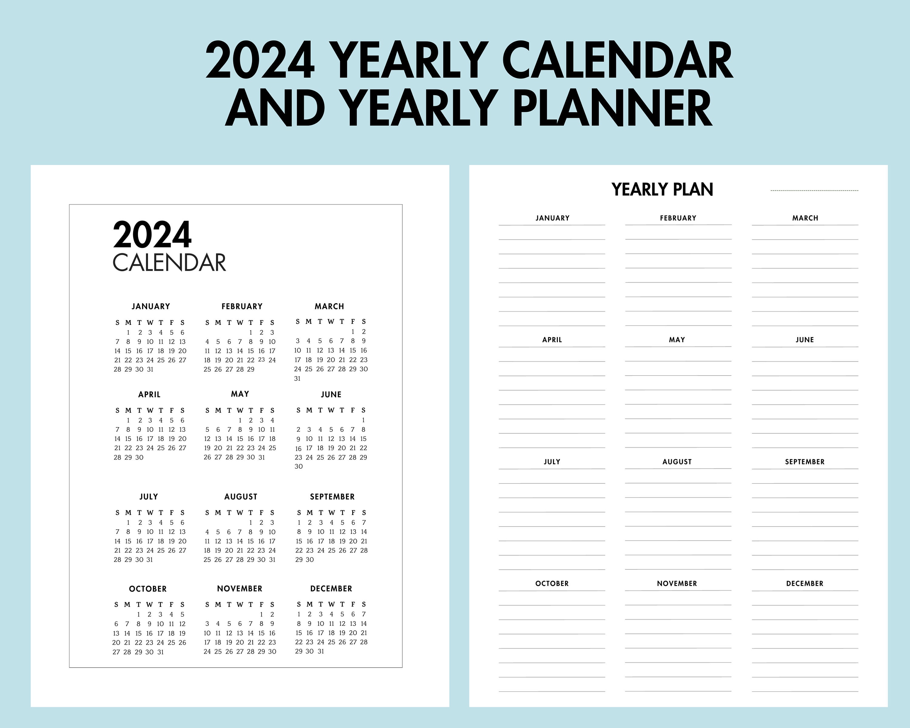 Monthly Weekly Planner 2024 Monthly Calendar Printable, 2024 Weekly ...