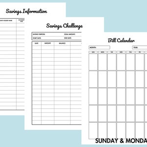 Finance Planner Bundle Printable Budget Planner for Personal Finance ...