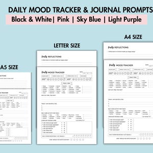 Daily Mood Tracker Printable Mood Journal With Journal Prompts PDF ...