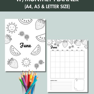 June Journal Title Page & June Monthly Planner Undated Printable June ...