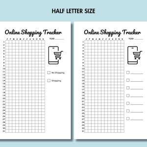 Online Shopping Tracker Printable Online Purchase Tracker Year in Pixel ...