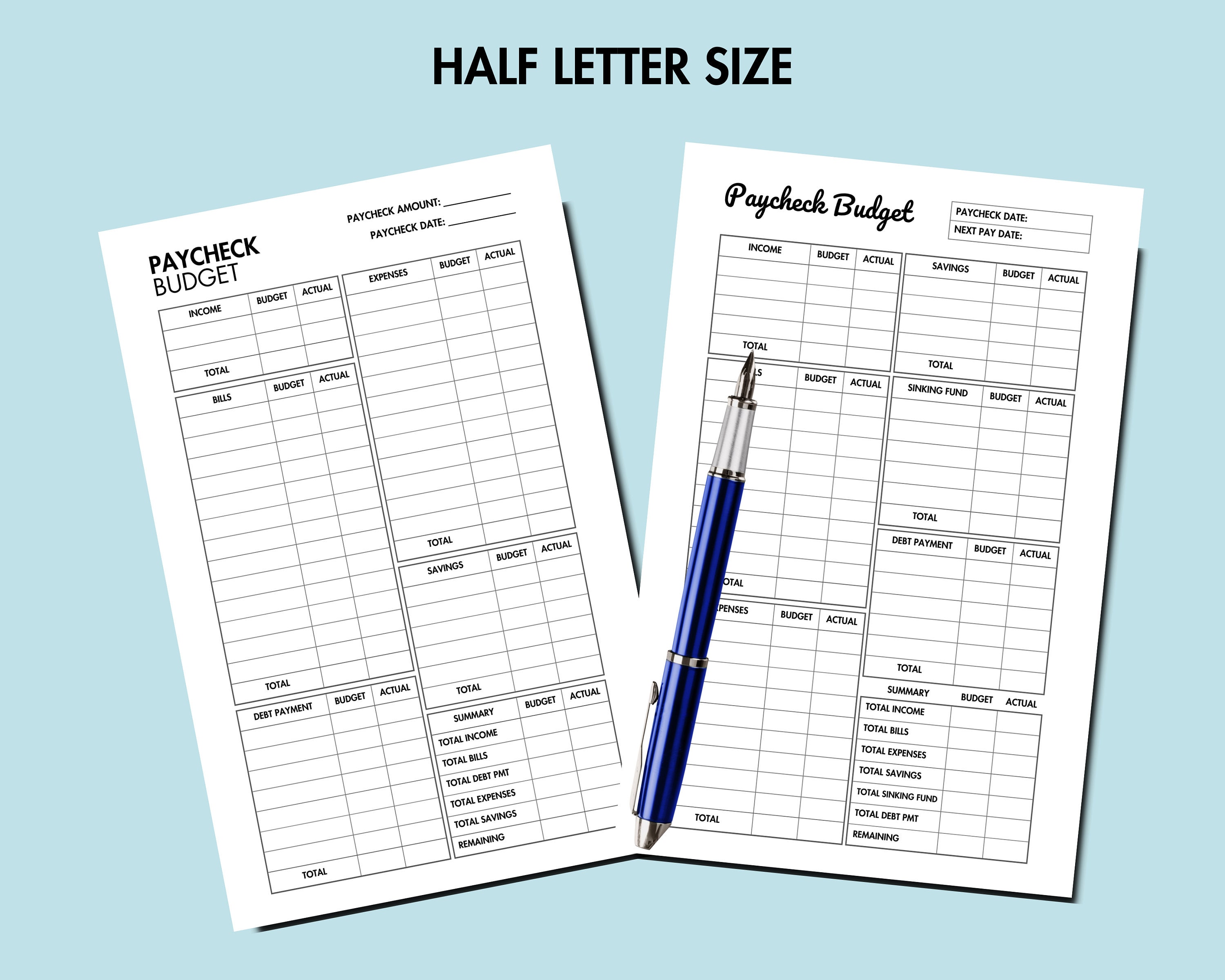 Paycheck Budget Planner Printable Budget by Paycheck PDF, Paycheck ...
