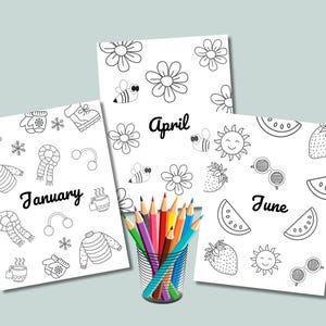 Monthly Journal Title Page and Undated Monthly Planner Set Printable ...